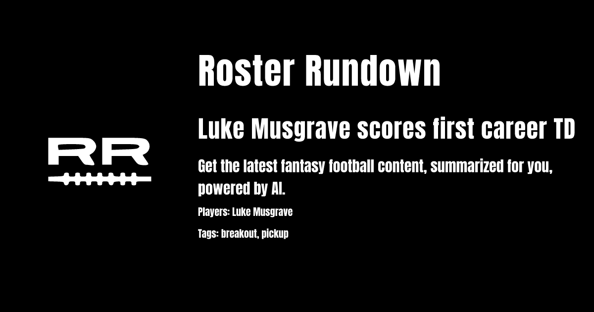 Luke Musgrave scores first career TD