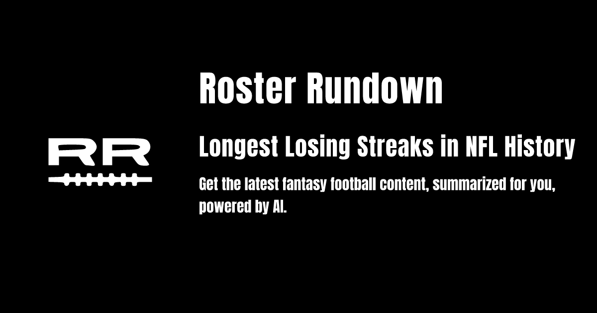 Longest Losing Streaks in NFL History